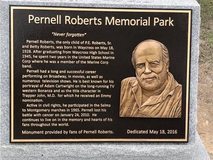 MONUMENT UNVEILED in Pernell Roberts Memorial Park!!! - Bonanza Boomers